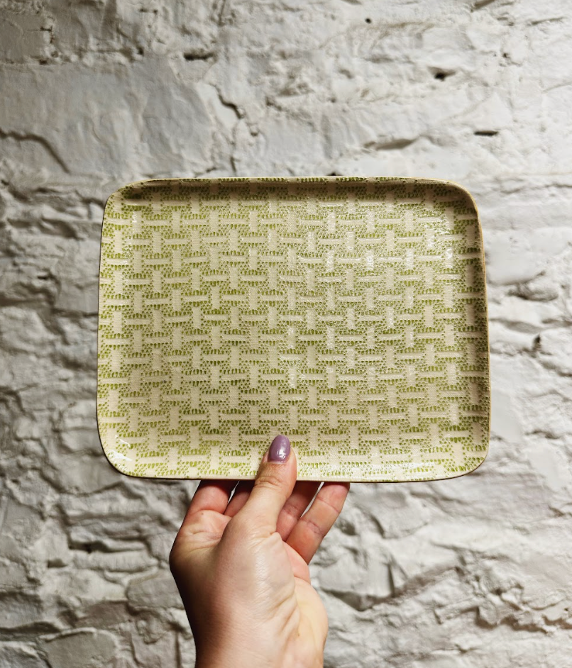 Textured Stoneware Small Tidbit Tray - Common Deer